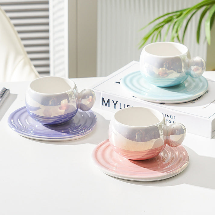 Dreamy Bubble Handle Cup Set with Saucer – The Curated Store India
